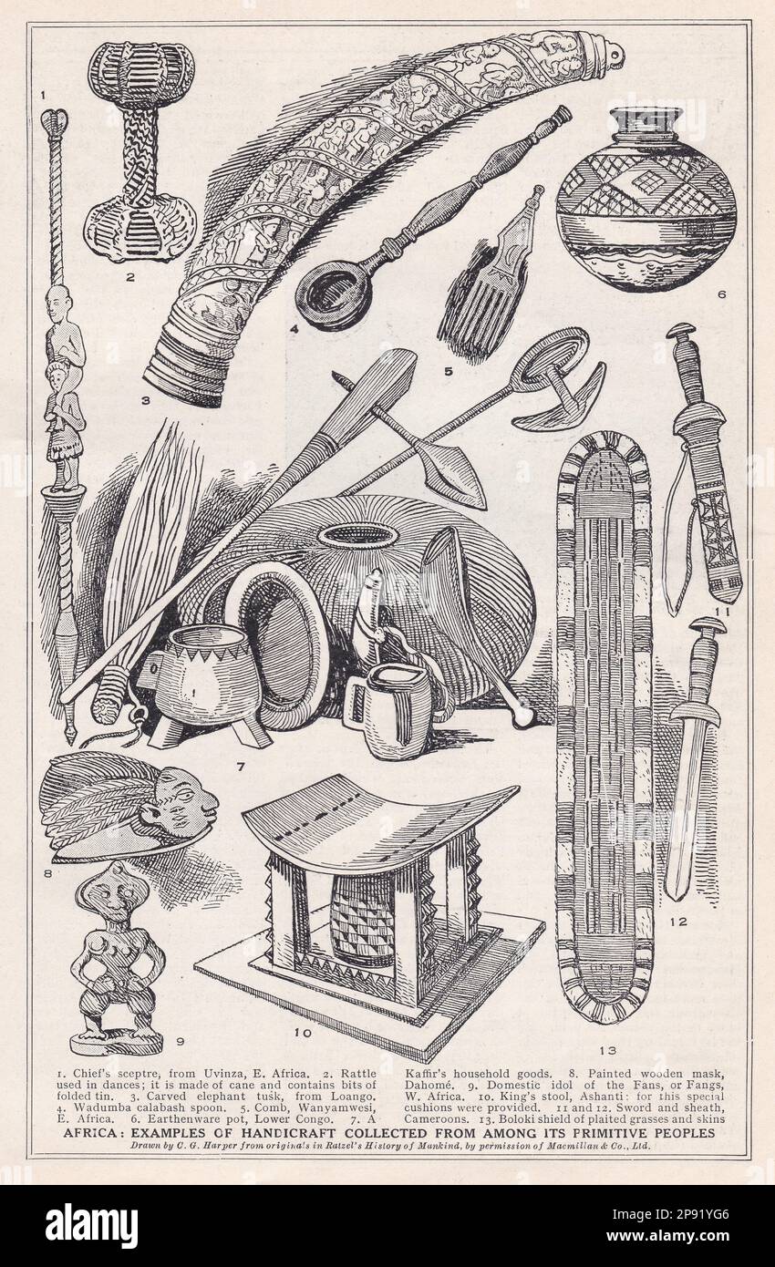 Africa - Examples of handicraft collected from among its primitive ...