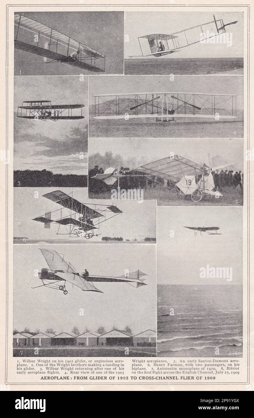 Aeroplane - From glider of 1902 to cross channel of 1909 Stock Photo ...