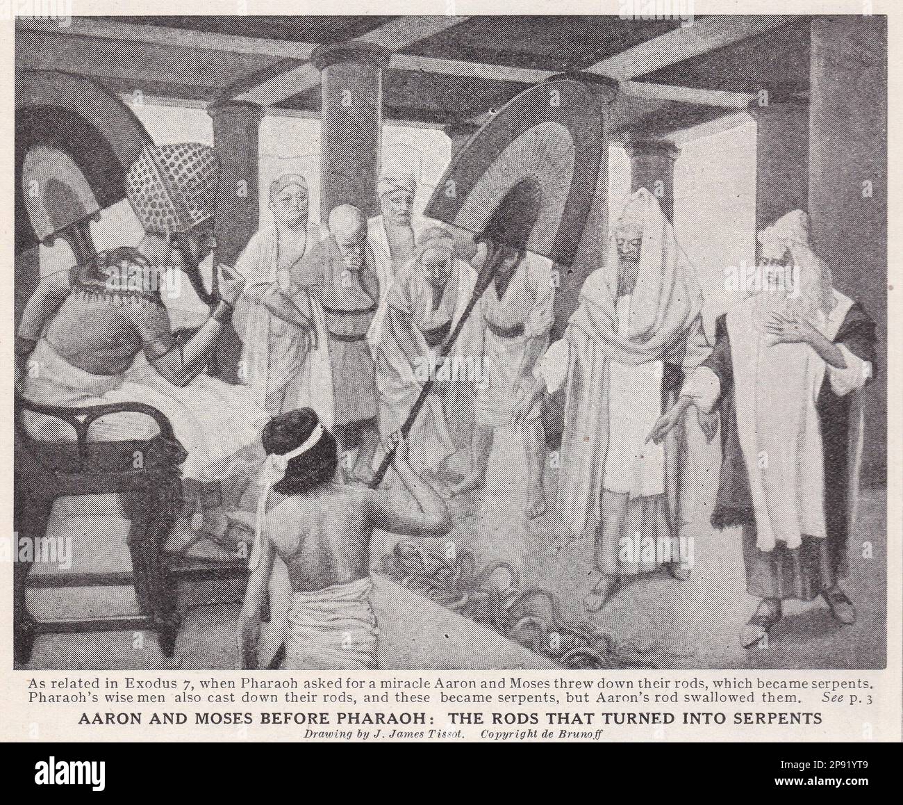 Aaron and Moses before Pharaoh - The rods that turned into serpents ...