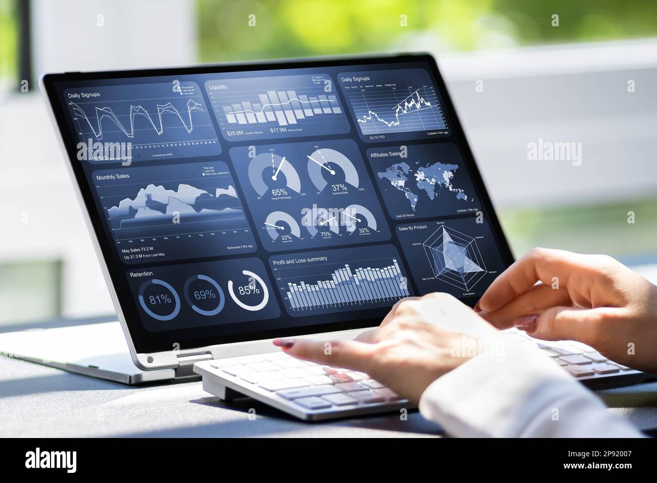 KPI Dashboard Data Analytics On Business Laptop Stock Photo - Alamy