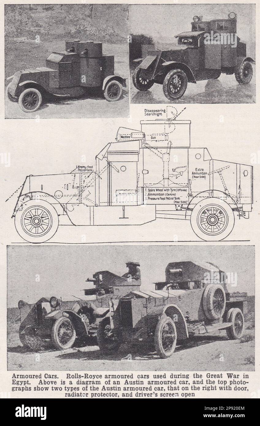 Rolls-Royce armoured cars used during the Great War in Egypt Stock ...