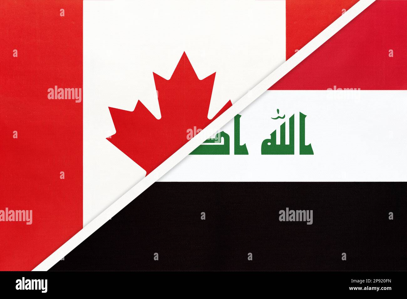 Canada and Iraq, symbol of country. Canadian vs Iraqi national flags ...