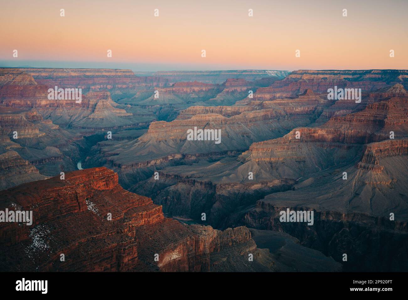 Sunrise view from Hopi Point, Grand Canyon Village, Arizona Stock Photo ...