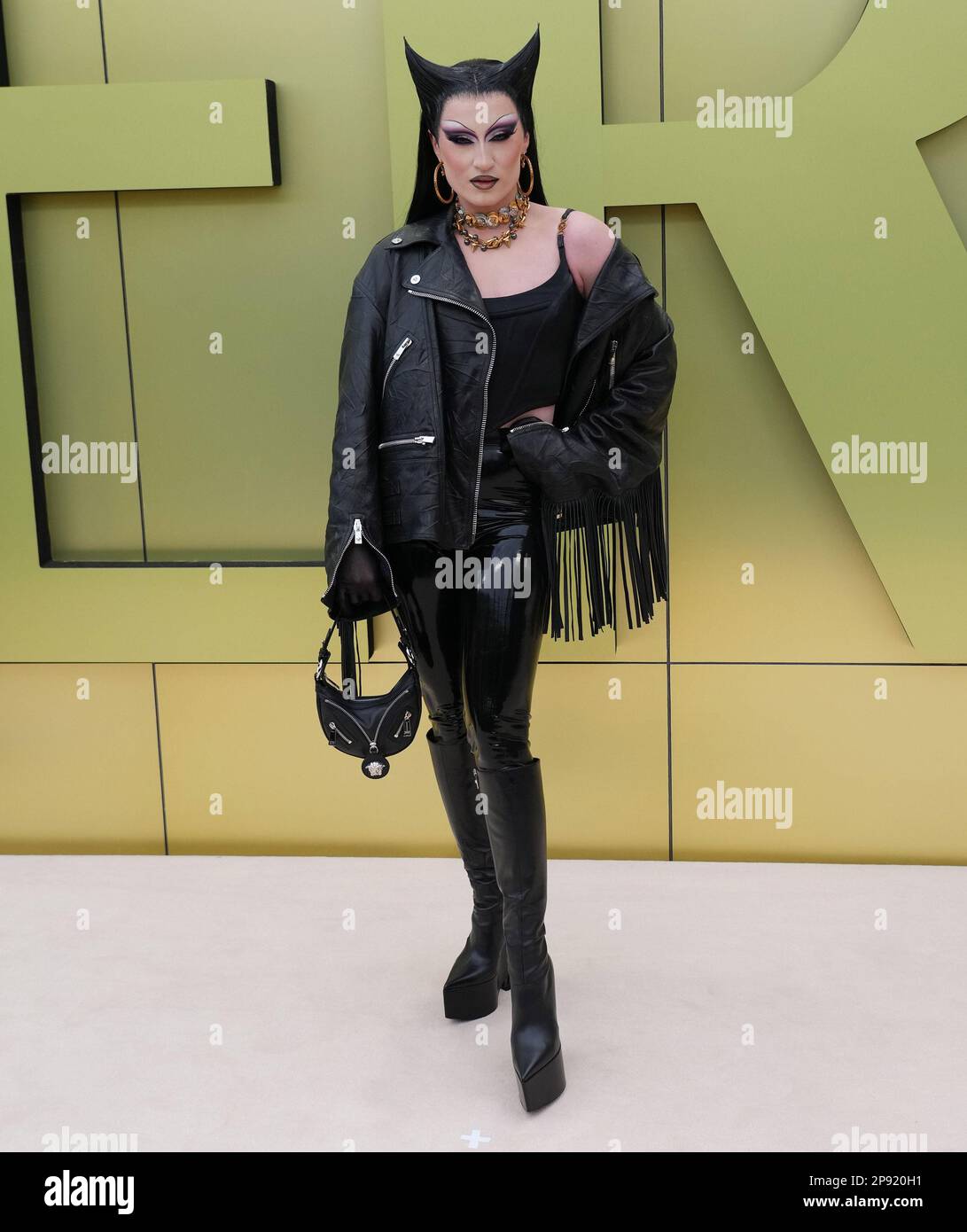Gottmik arrives at the Versace FW23 Show held at the Pacific Design ...