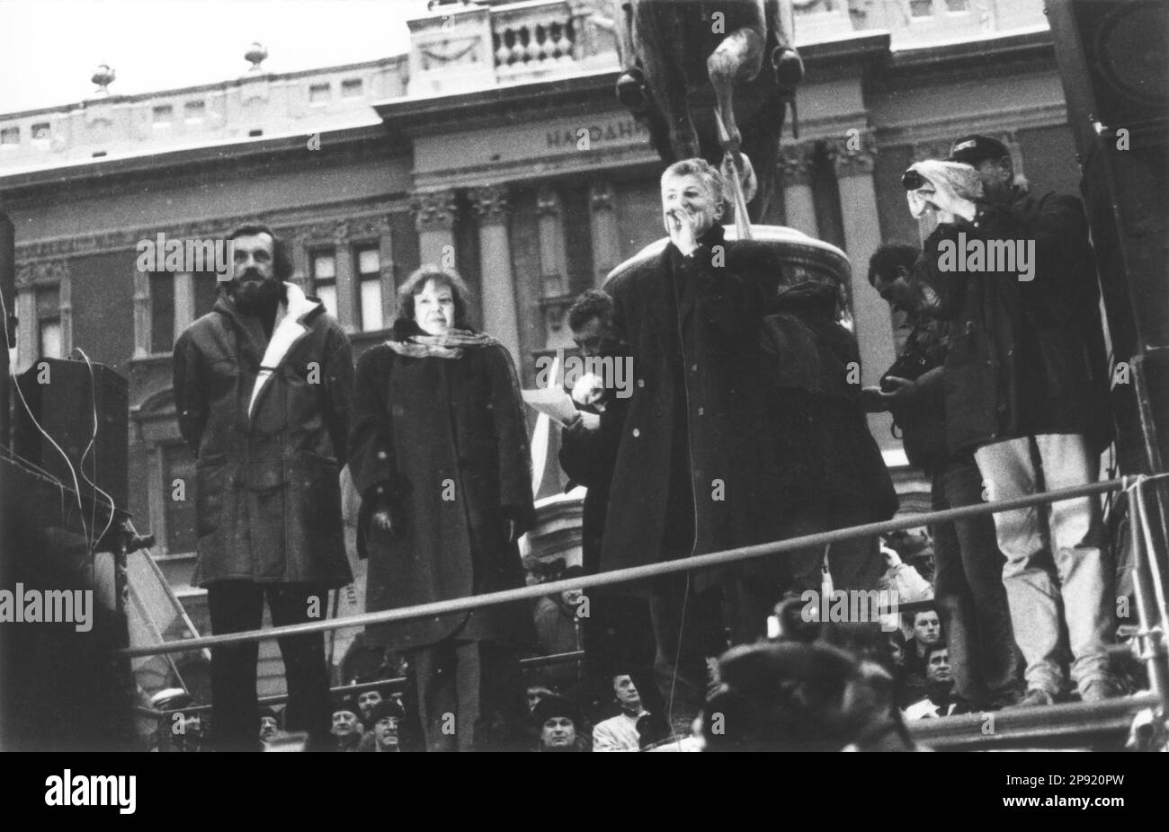 Belgrade, Serbia - December, 1996: Zoran Djindic, Vesna Pesic and Vuk ...