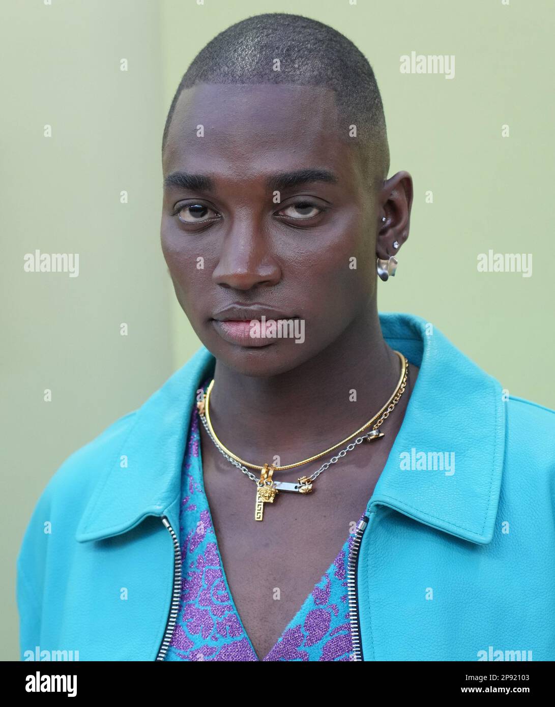 Rickey Thompson arrives at the Versace FW23 Show held at the Pacific ...