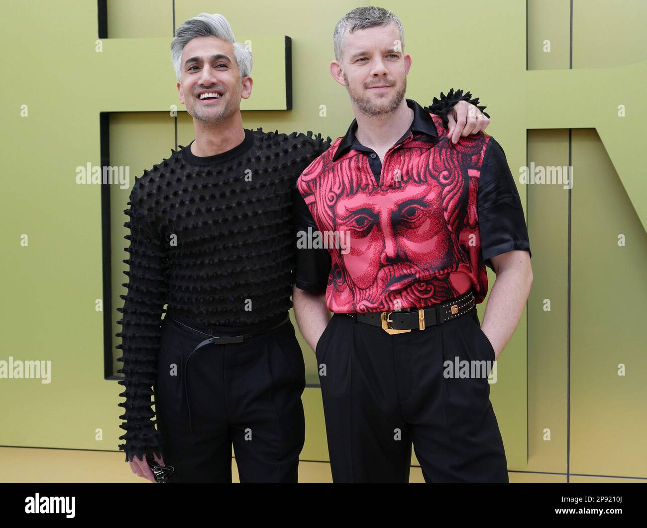 (L-R) Tan France and Russell Tovey arrives at the Versace FW23 Show ...