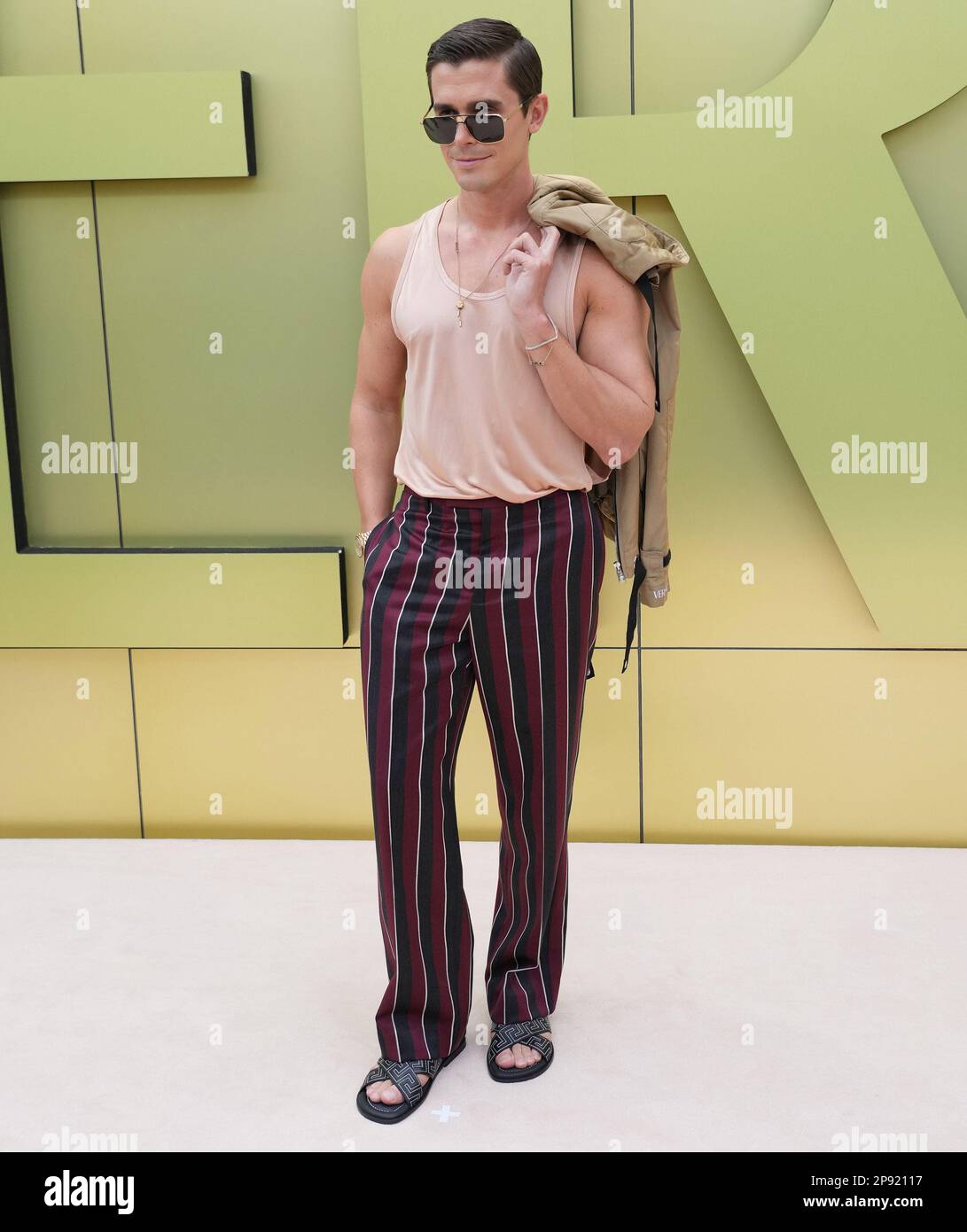Antoni Porowski arrives at the Versace FW23 Show held at the Pacific ...