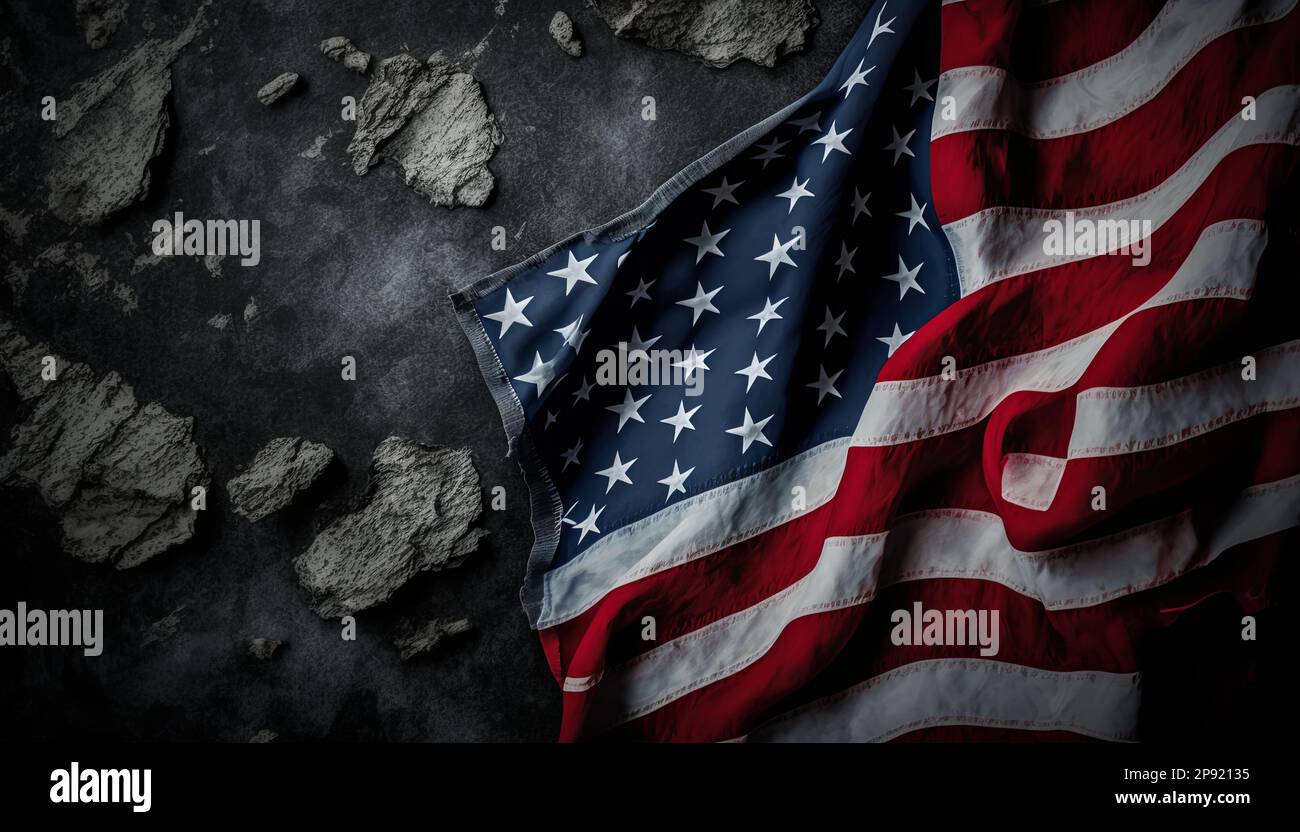 Torn american flag waving in hi-res stock photography and images - Alamy