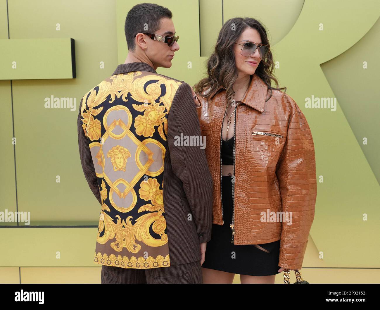 Guests arrives at the Versace FW23 Show held at the Pacific Design ...