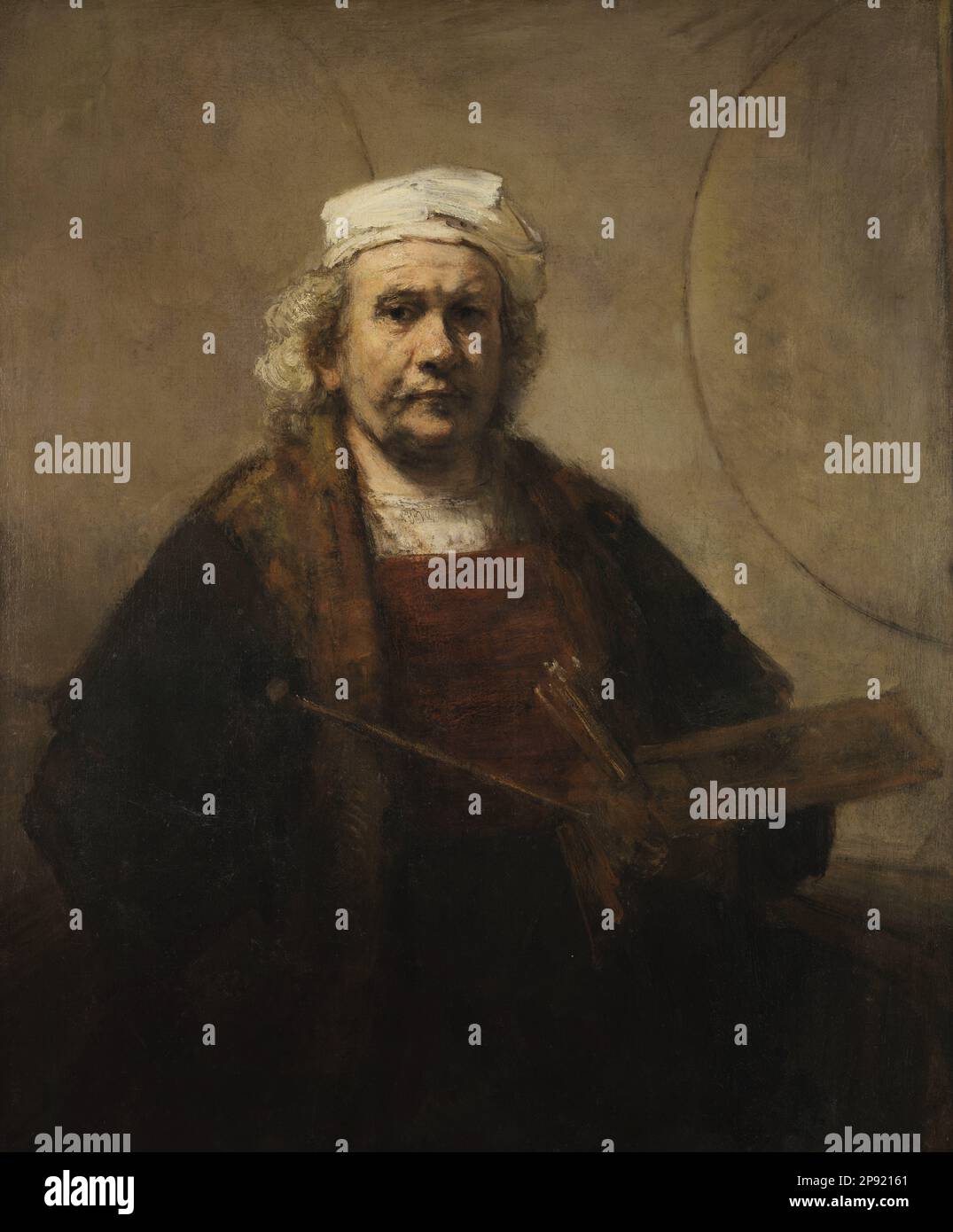 Self-Portrait with Two Circles between circa 1665 and circa 1668 by ...