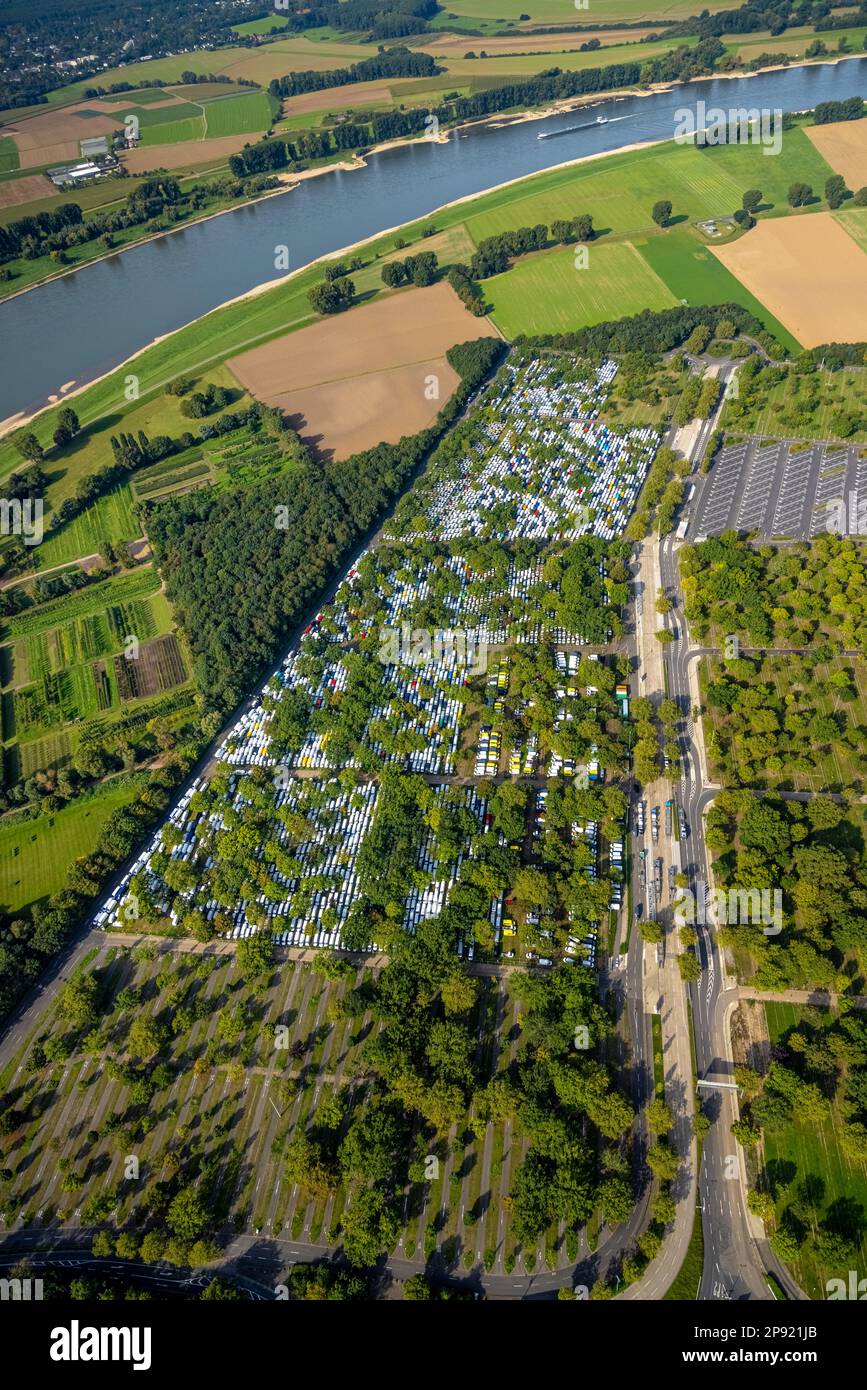 Aerial view, Caravan Center camping site at the fair parking lot in ...