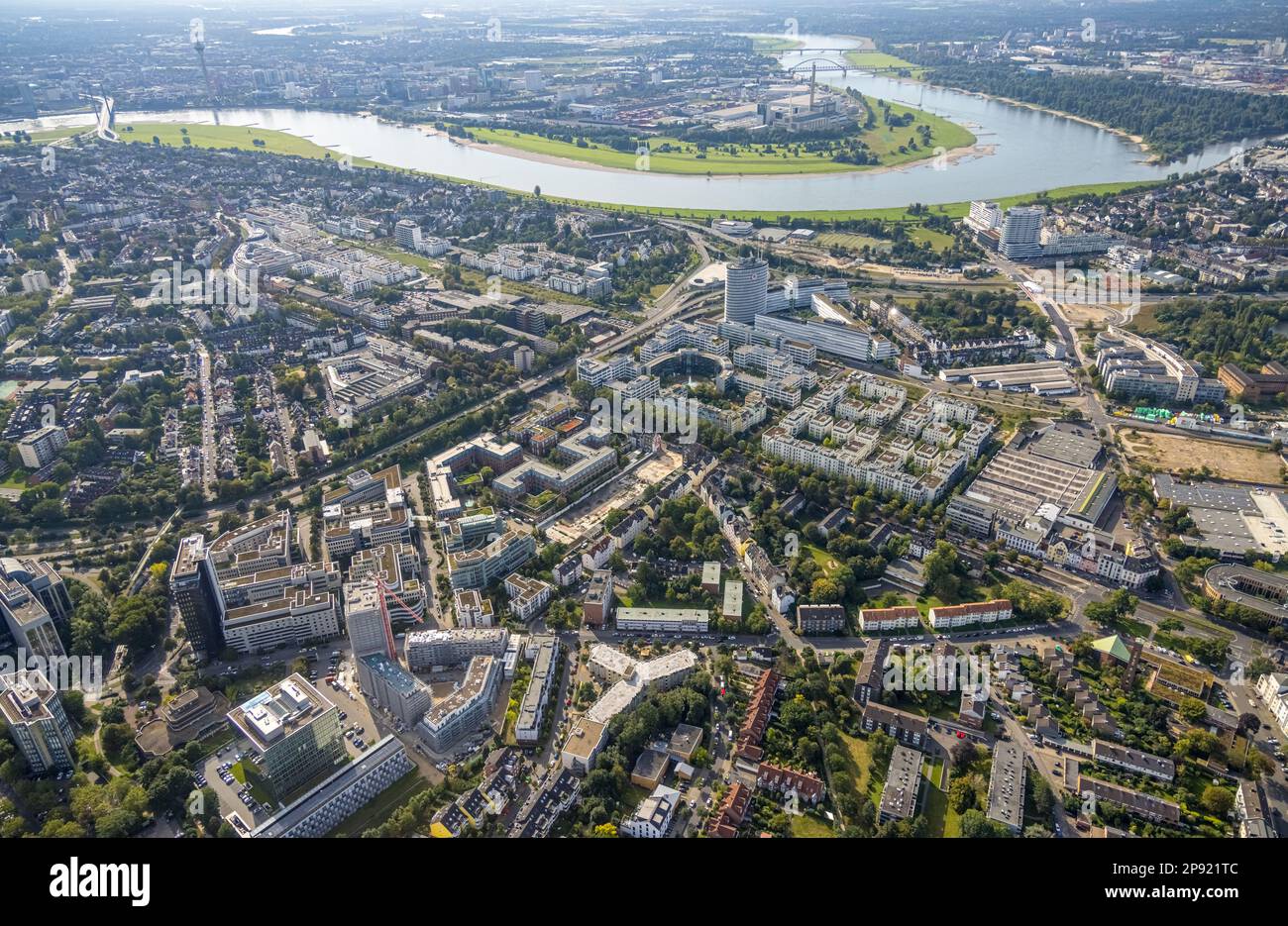 Aerial view, Vodafone Campus and Prinzenpark in Heerdt district in ...