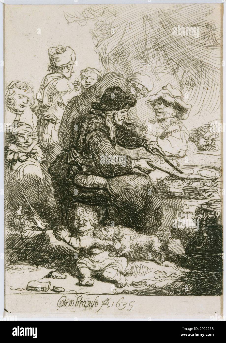 The Pancake Woman 1635 by Rembrandt Stock Photo - Alamy