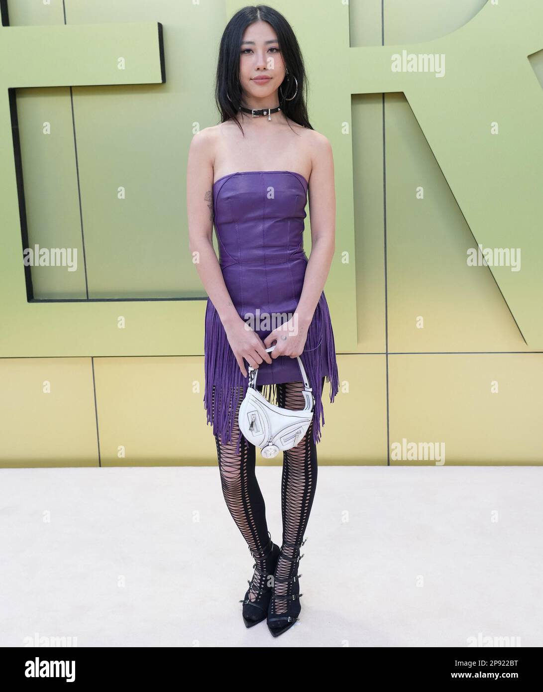 Los Angeles, USA. 09th Mar, 2023. Mae Tan arrives at the Versace FW23 ...