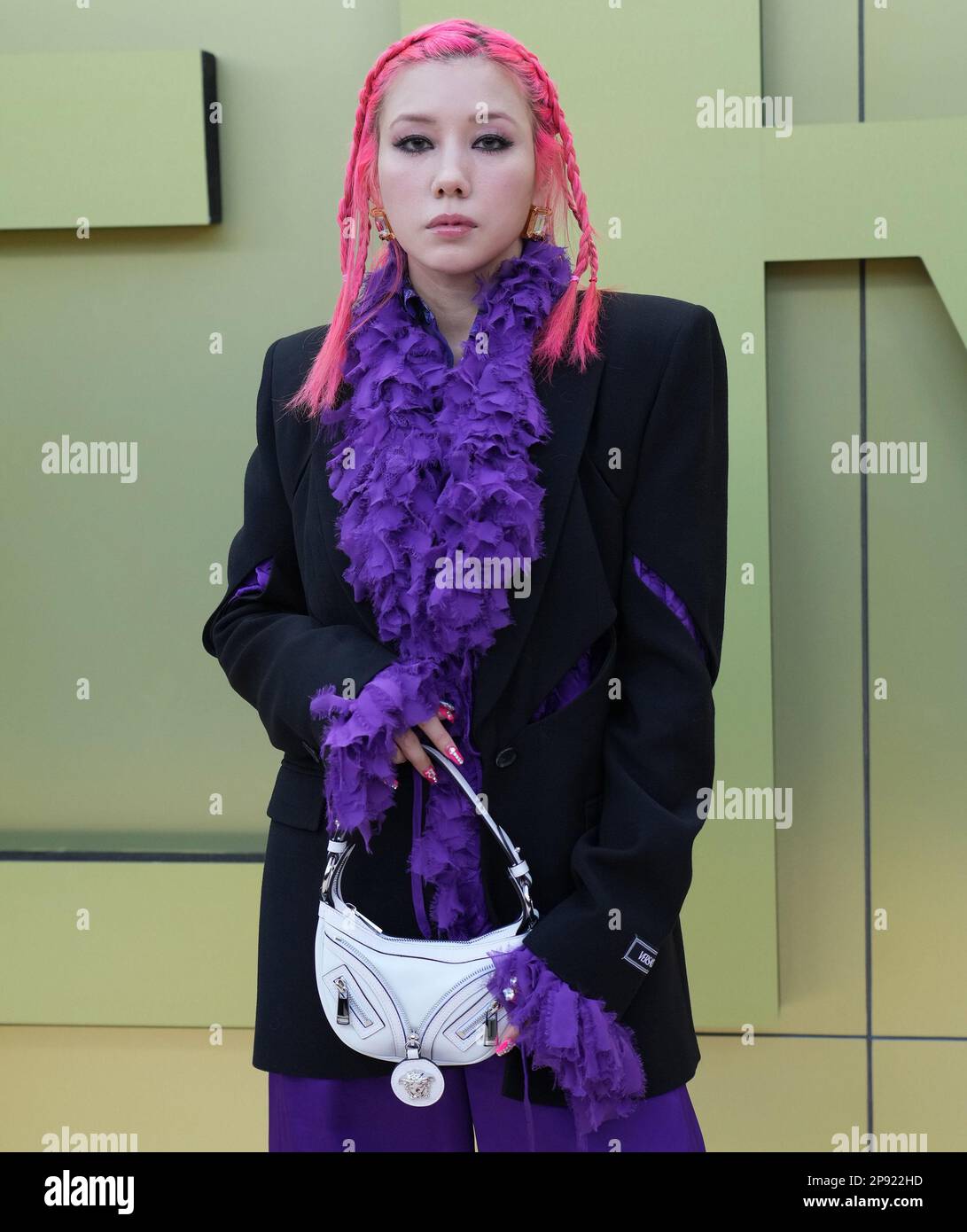 Riisa Naka arrives at the Versace FW23 Show held at the Pacific Design ...