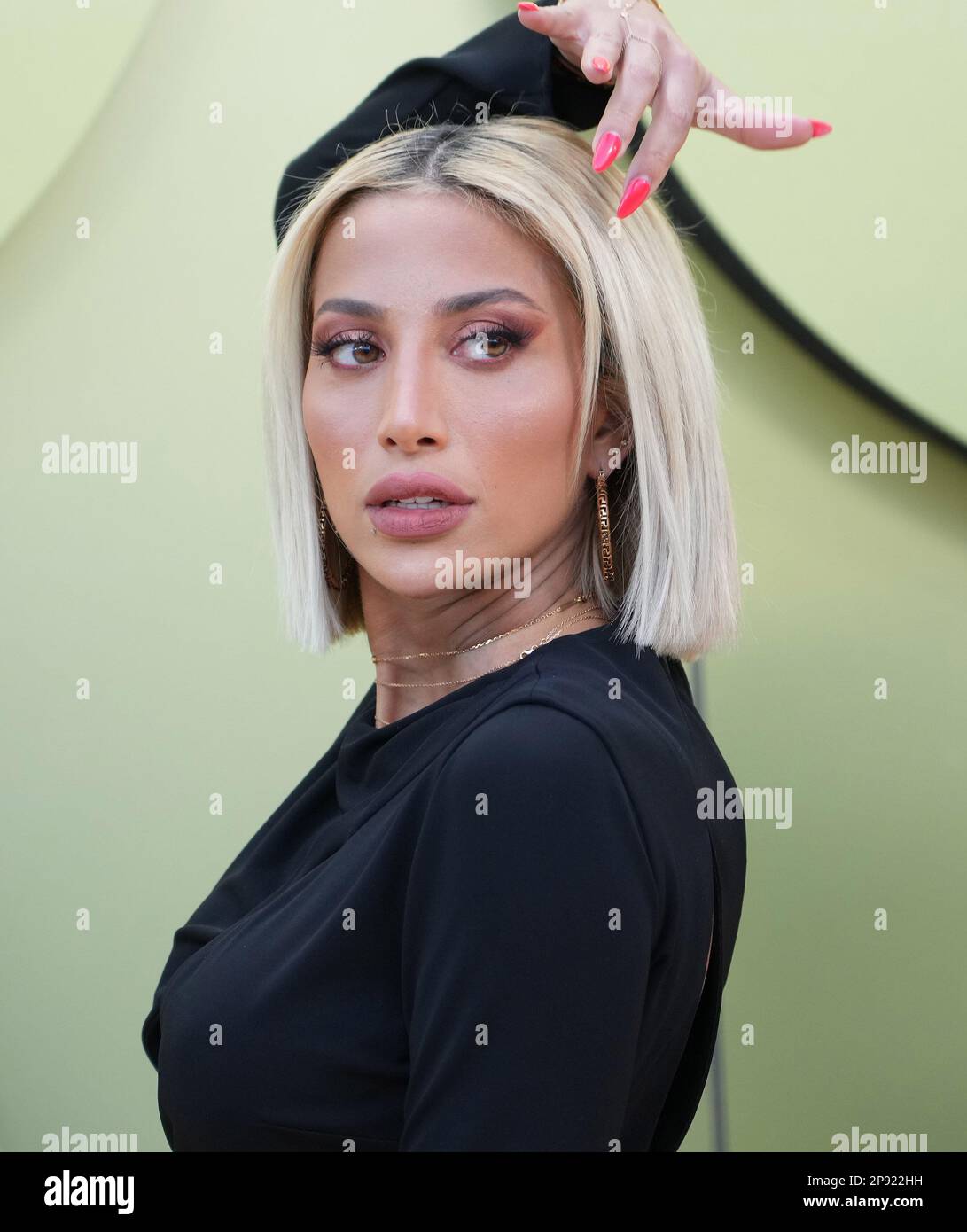Rawan Abdullah Abu Zaid arrives at the Versace FW23 Show held at the ...