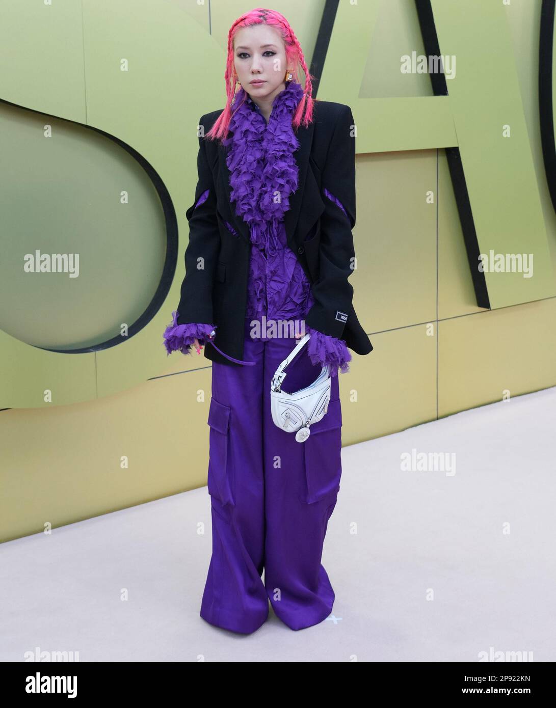 Riisa Naka arrives at the Versace FW23 Show held at the Pacific Design ...