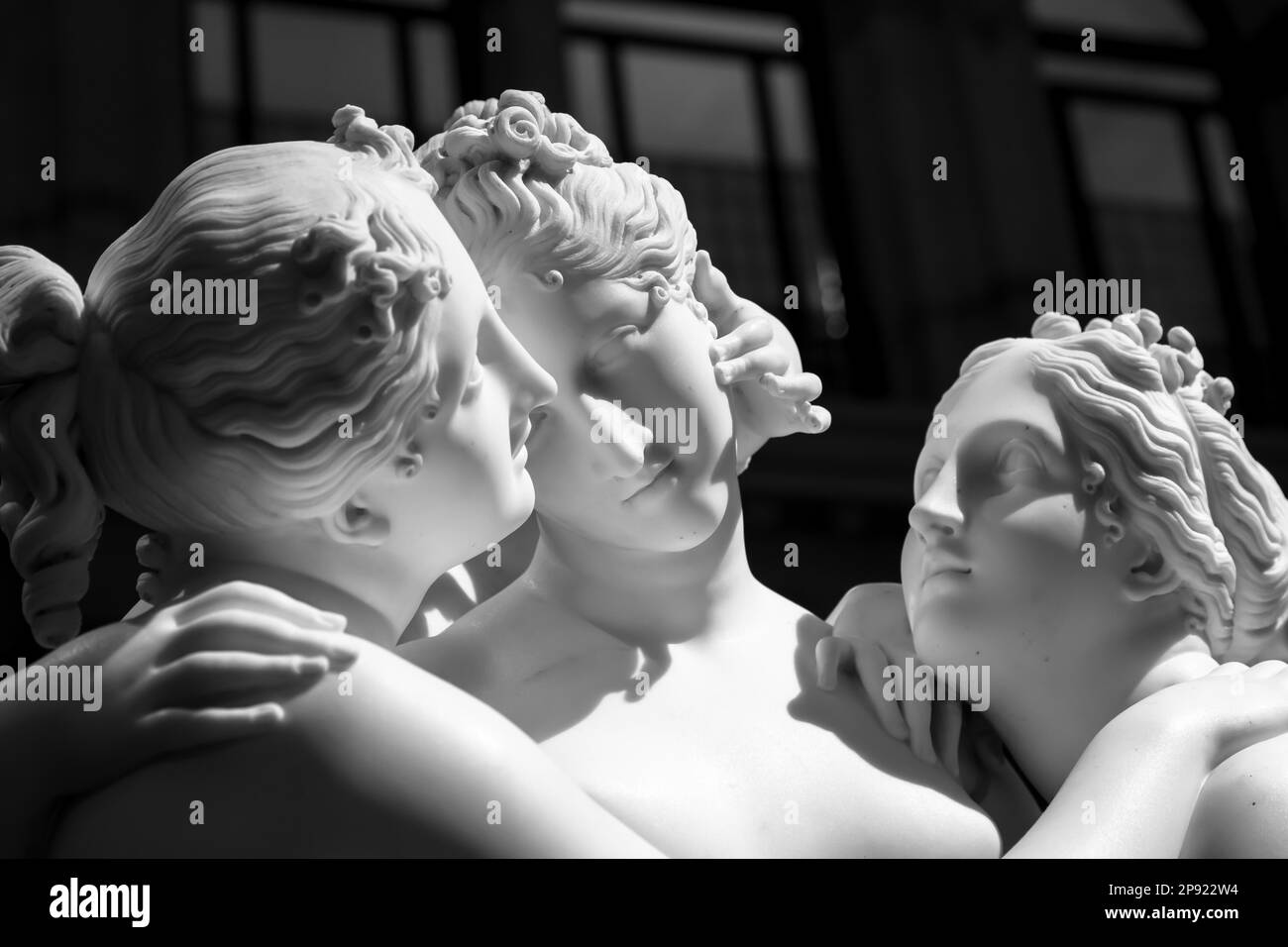 MILAN, ITALY - CIRCA JUNE 2020: Antonio Canova?s statue The Three Graces (Le tre Grazie ...
