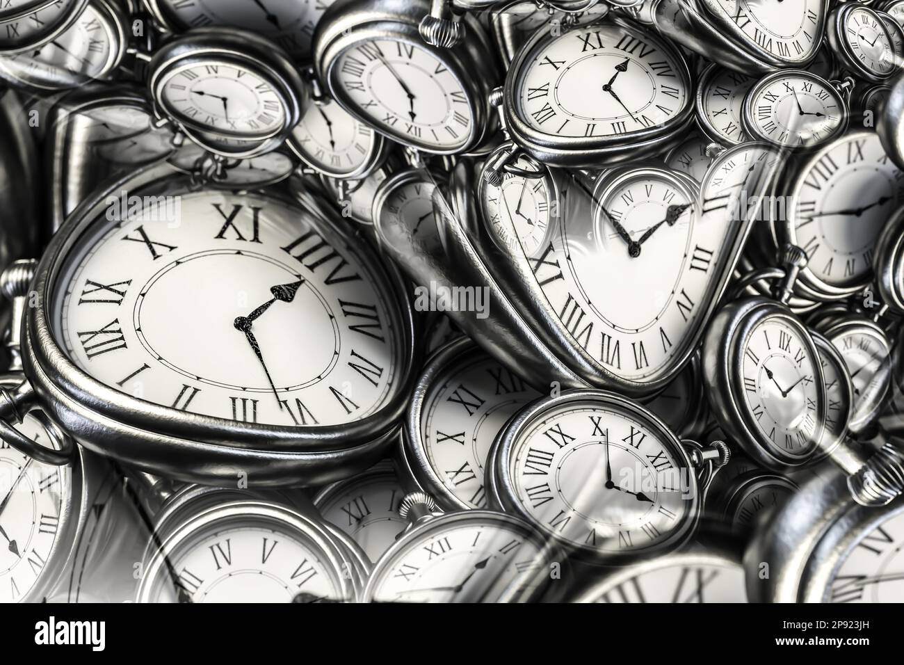 Droste effect background with infinite clock spiral. Abstract design ...