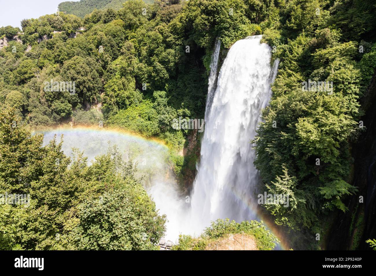 Marmore waterfall in Umbria region, Italy. Amazing cascade splashing ...