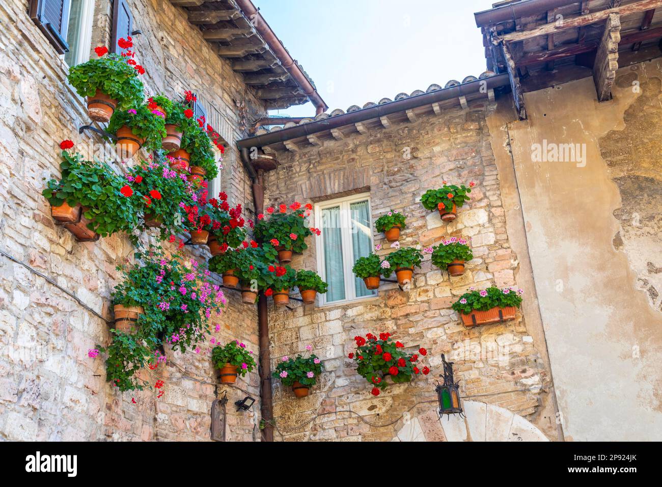 Assisi village in Umbria region, Italy. The town is famous for the most ...