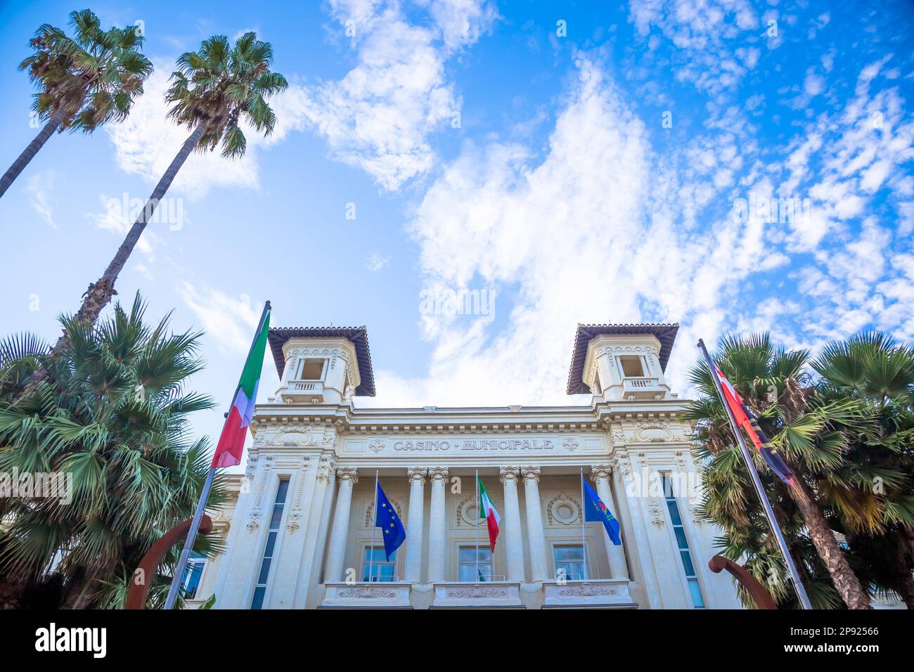 SANREMO, ITALY - CIRCA AUGUST 2020: view of the Sanremo Casino, one of ...
