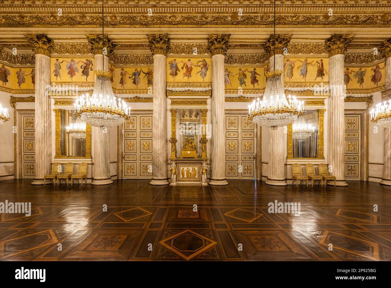 Turin, Italy - Circa January 2022: romantic old ballroom interior in ...