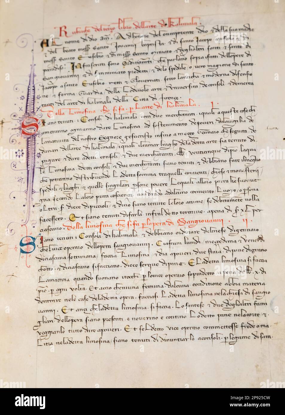 FLORENCE, ITALY - circa July 2021. Antique manuscript sheet from Dante ...
