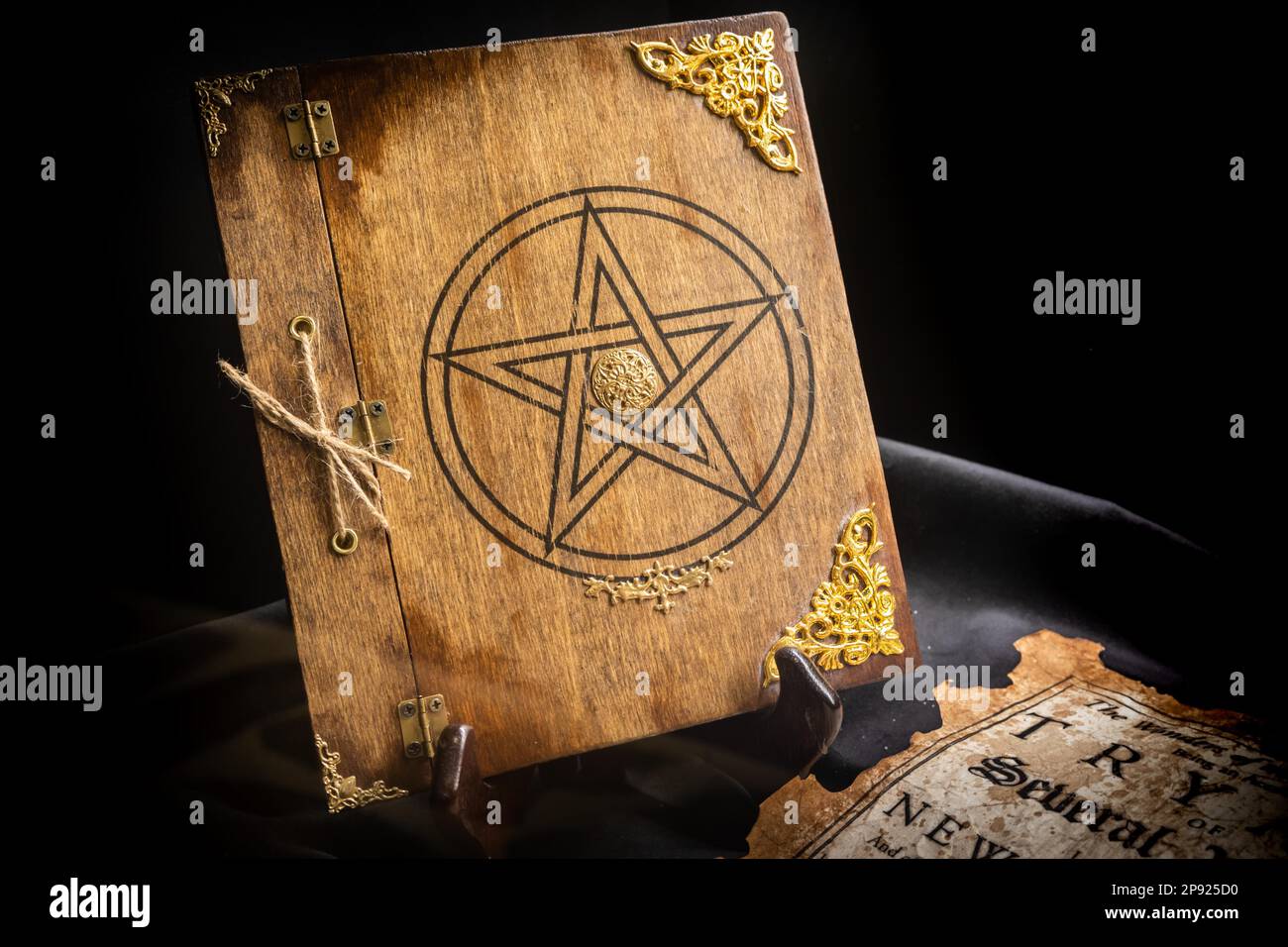 Old book of black magic. Concept for mystery, fantasy, dark evil Stock ...
