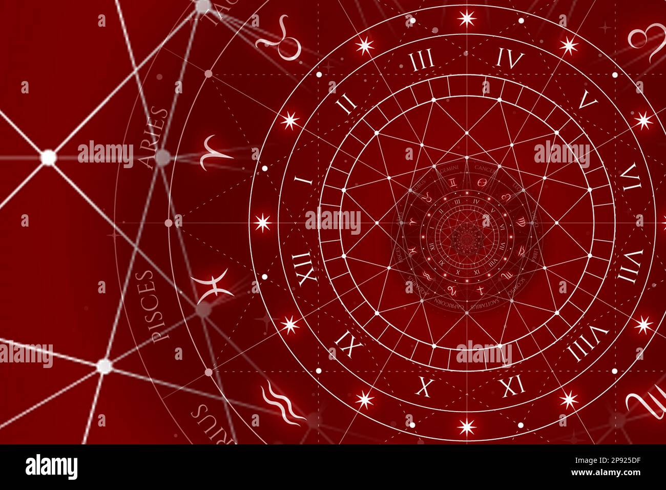 Zodiac Signs Horoscope background. Concept for fantasy and mystery ...
