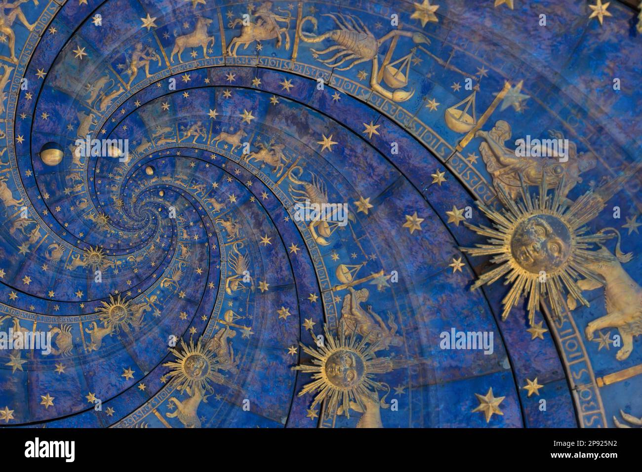 Astrology and alchemy sign background illustration - blue Stock Photo ...