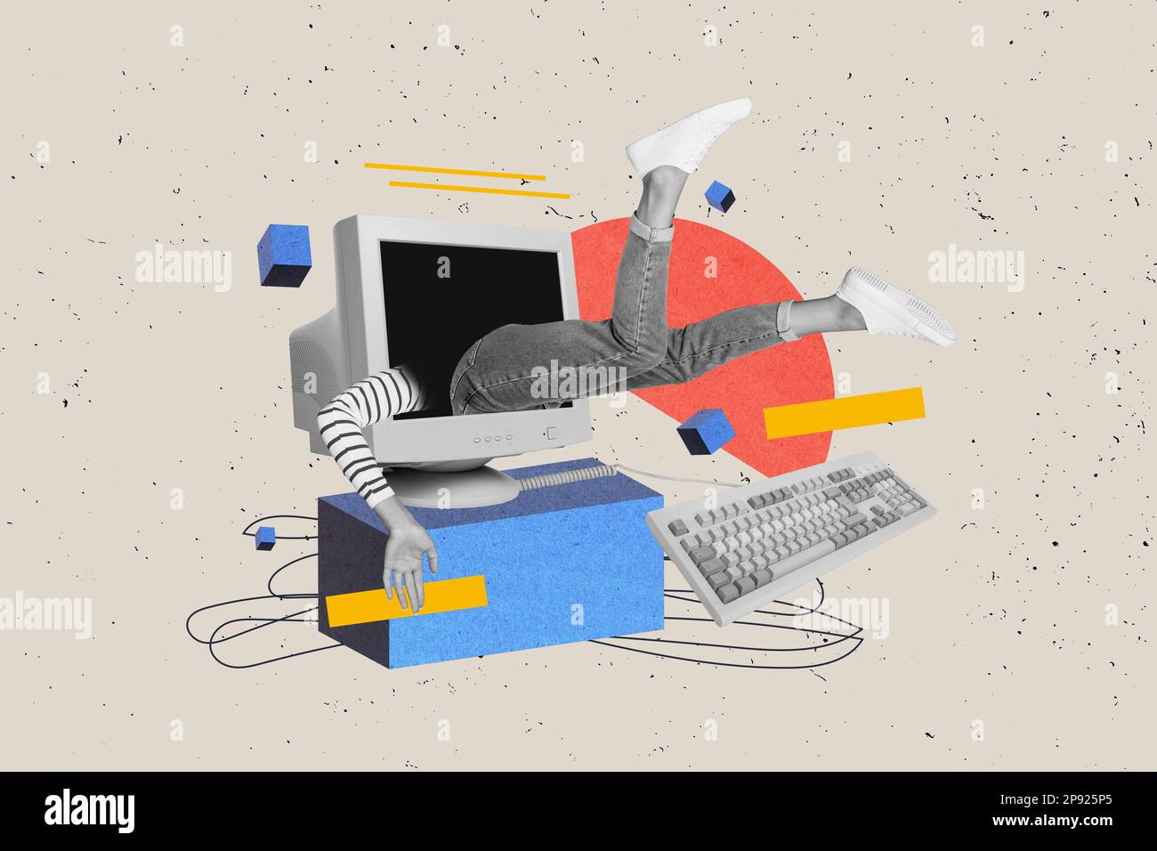 Exclusive magazine picture sketch collage image of funky funny lady ...