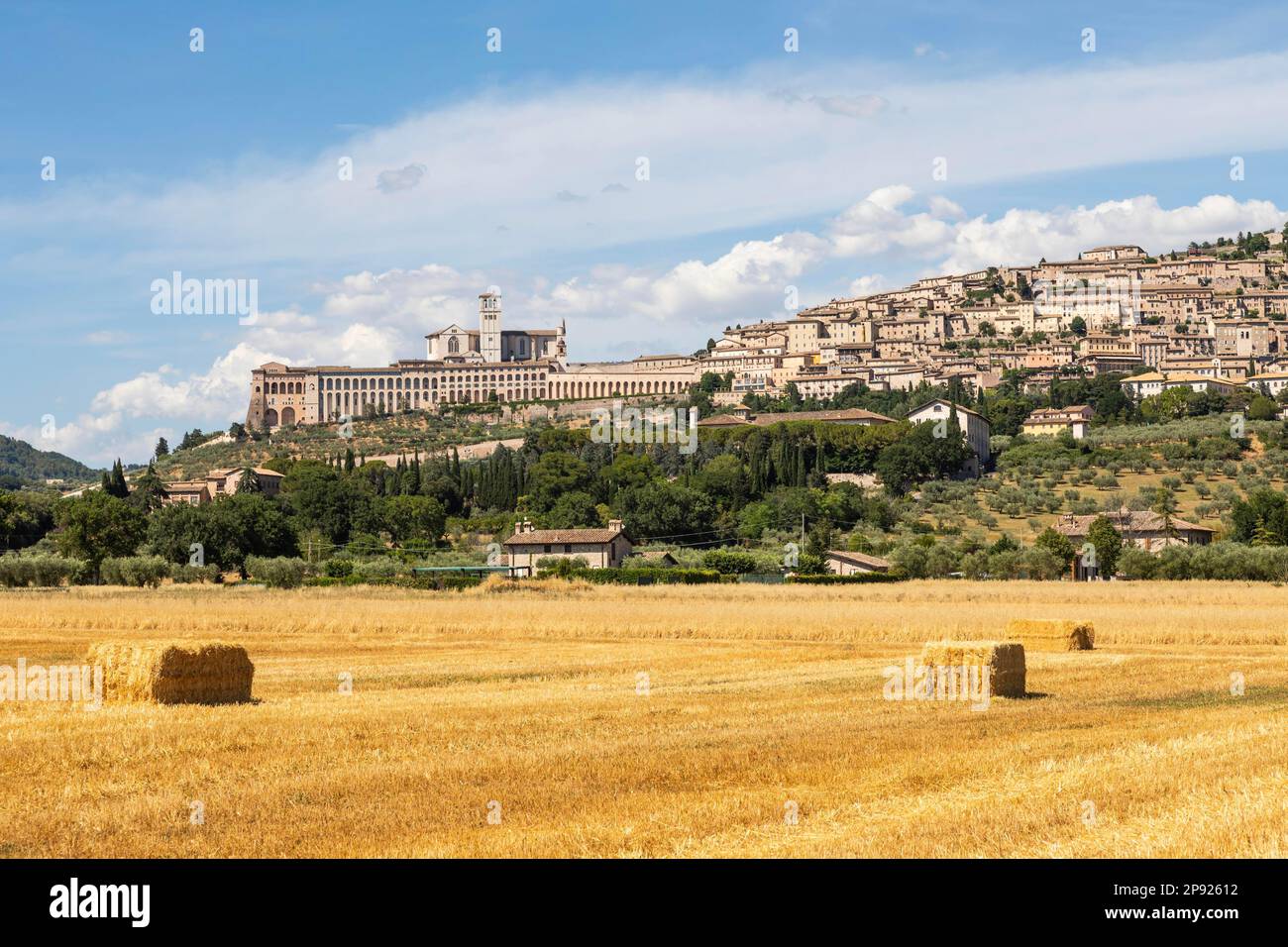 Assisi village in Umbria region, Italy. The town is famous for the most ...
