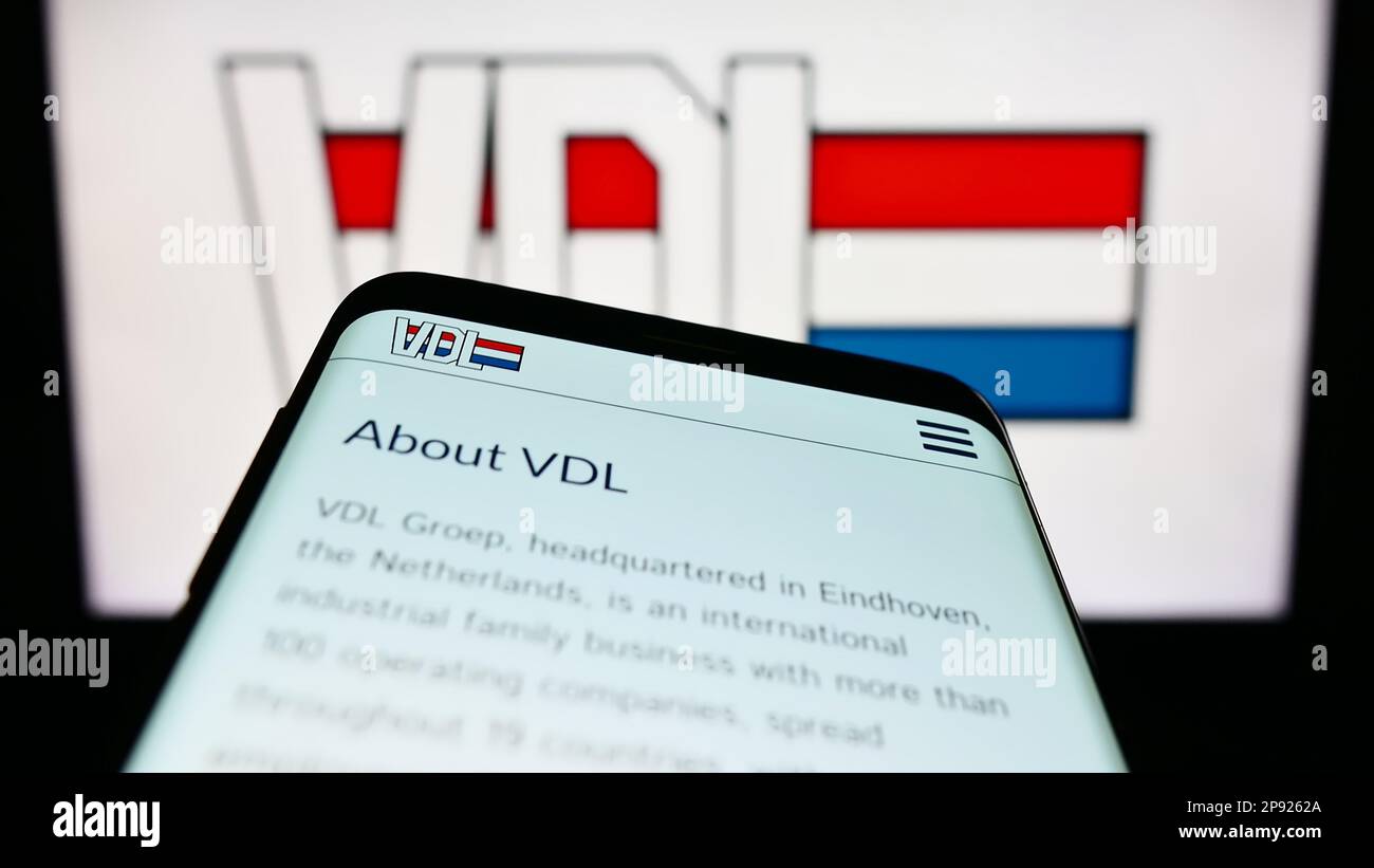 Mobile phone with website of Dutch manufacturing company VDL Groep B.V ...
