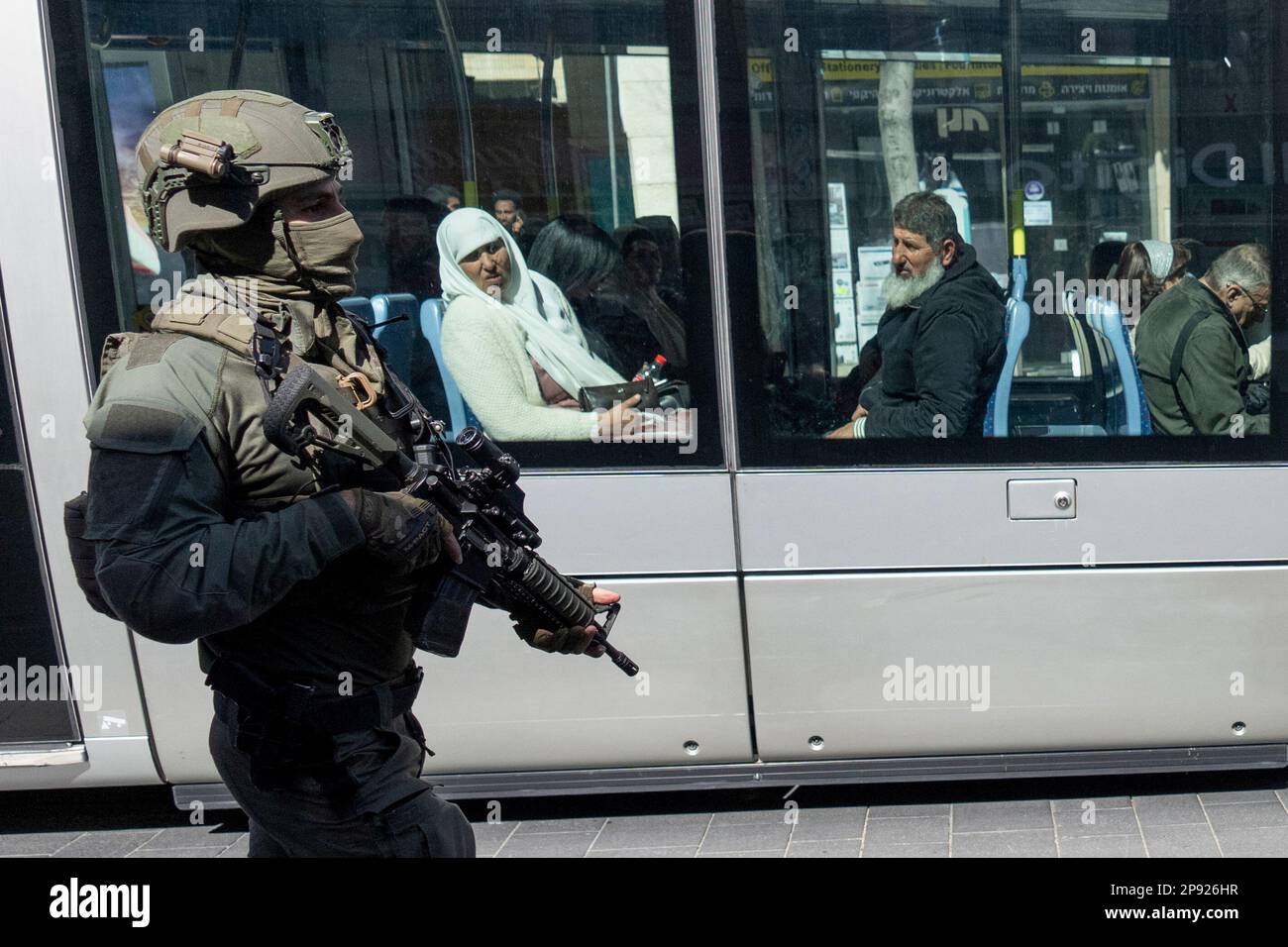 Members of Yamas, an Israeli Border Police unit, patrol the streets of ...