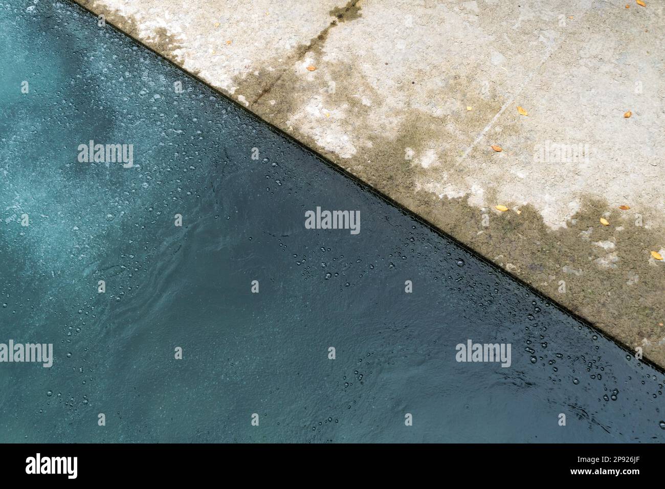 Concrete river canal in Lucerne up close and in abstract detail ...