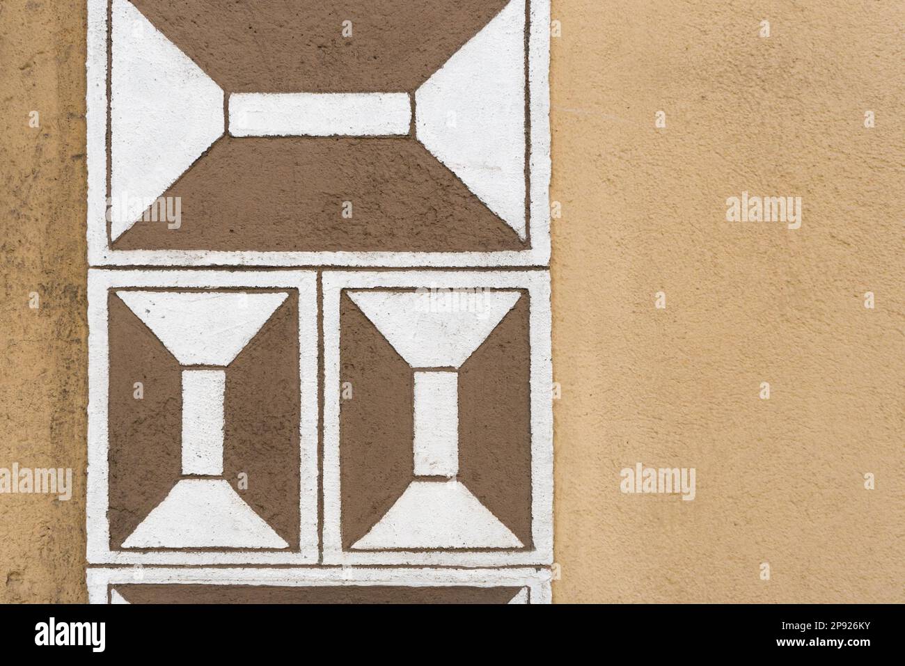 Artistic detail of traditional fresco painting in the Engadine ...