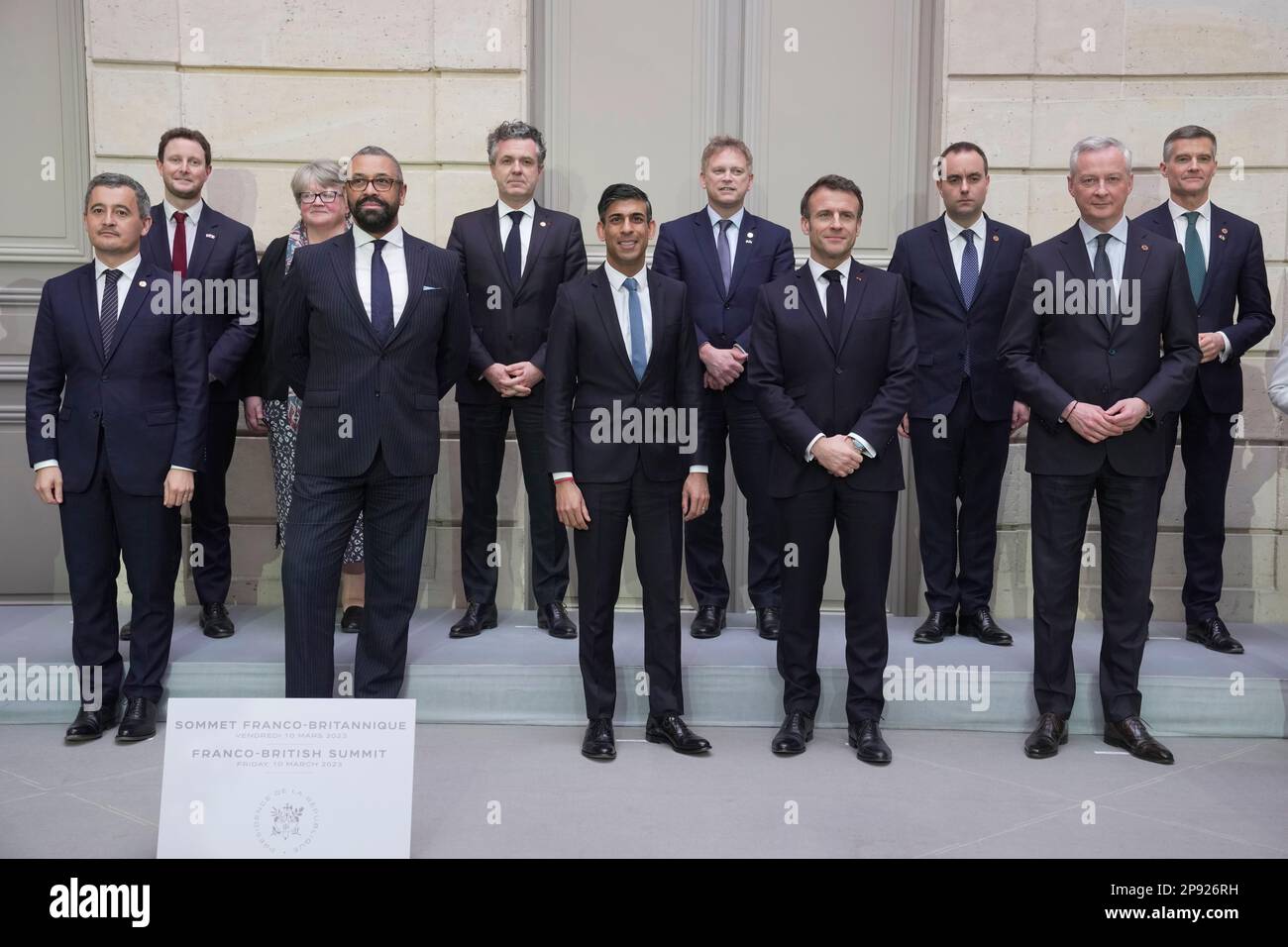 (Front row left-right) French Interior Minister Gerald Darmanin ...