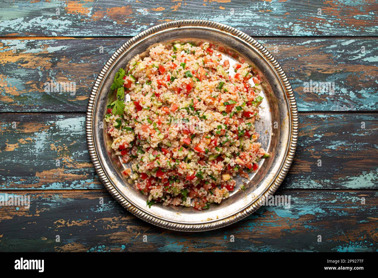 Middle eastern and Mediterranean traditional vegetable salad tabbouleh ...