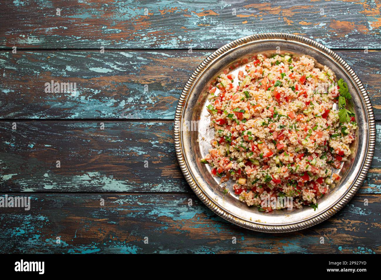 Middle eastern and Mediterranean traditional vegetable salad tabbouleh ...