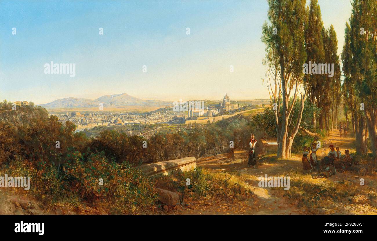 Markó András - Római kilátás a Villa Madama-ból - Magyar Iskola - XIX ...