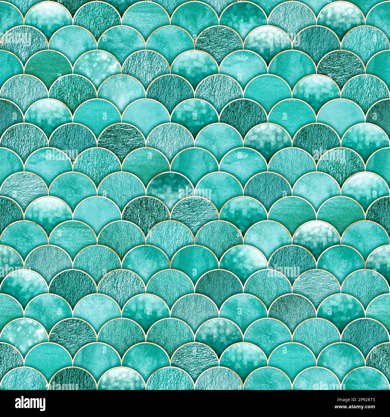 Mermaid fish scale wave japanese luxury golden glittering seamless ...