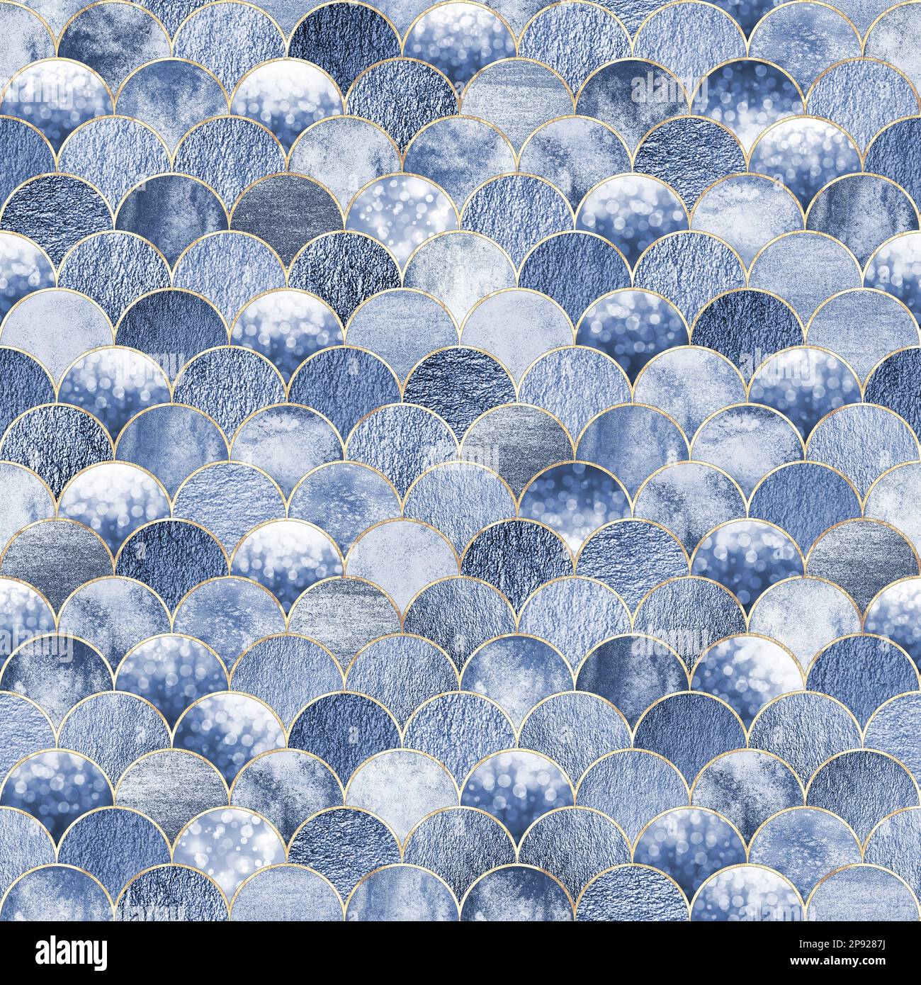 Mermaid fish scale wave japanese luxury golden glittering seamless ...