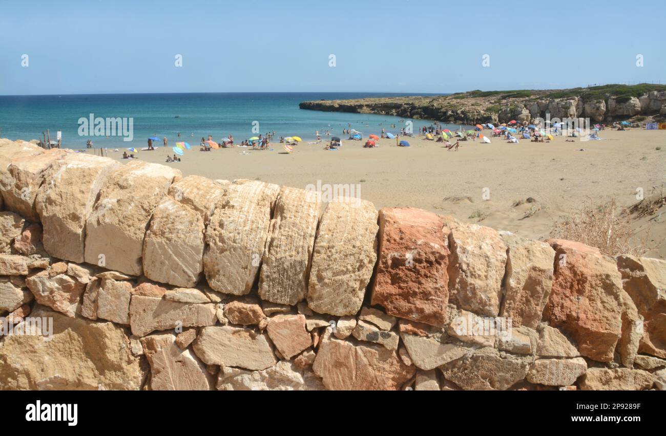 Calamosche beach is located between the archaeological remains of Eloro ...