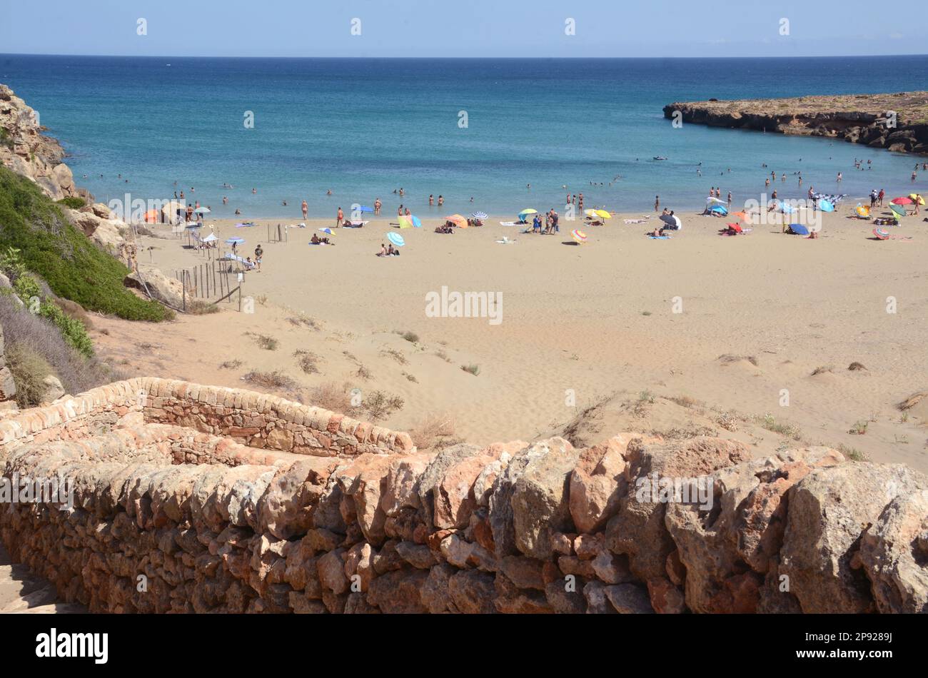 Calamosche beach is located between the archaeological remains of Eloro ...