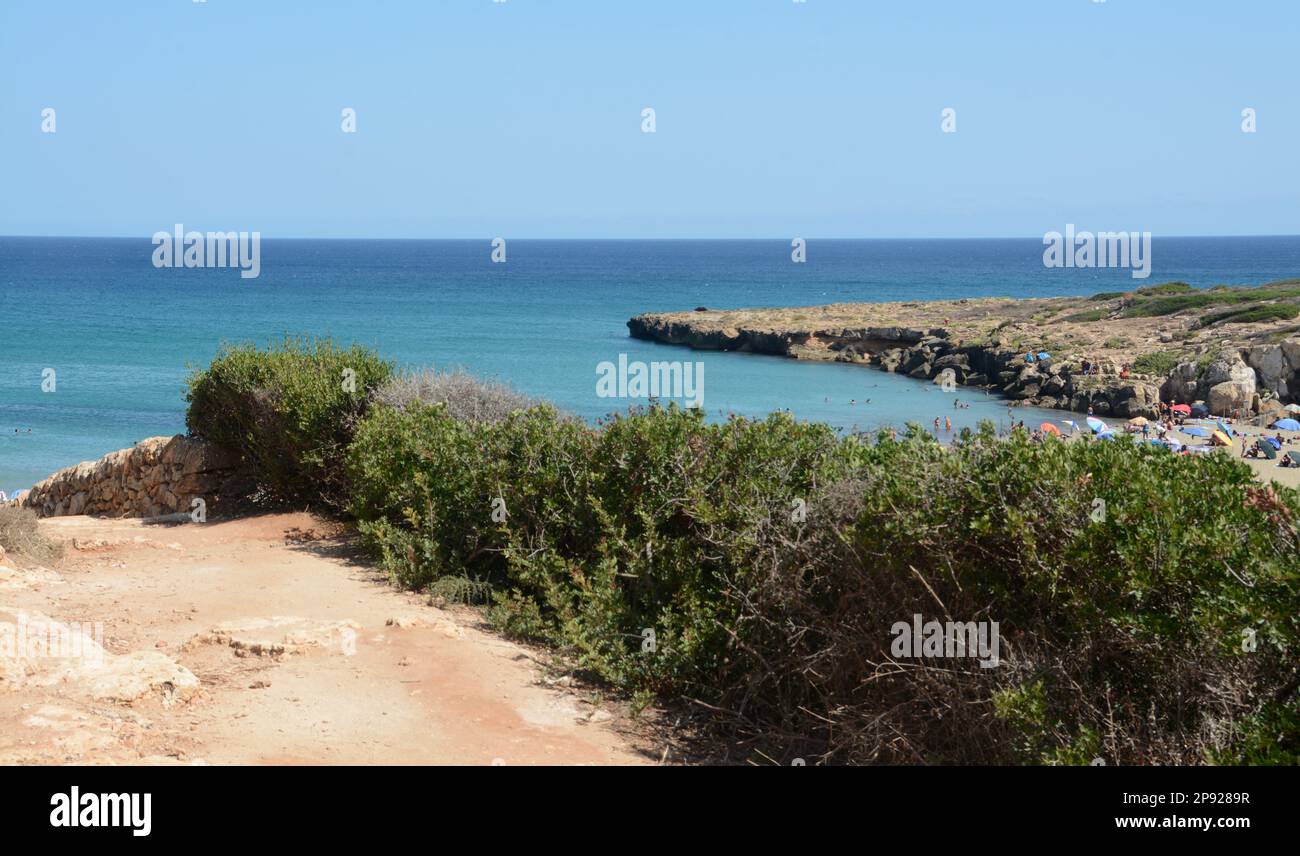 Calamosche beach is located between the archaeological remains of Eloro ...