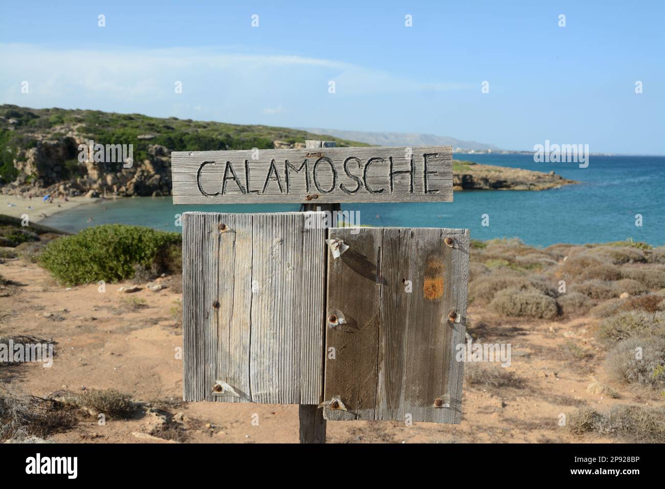 Calamosche beach is located between the archaeological remains of Eloro ...