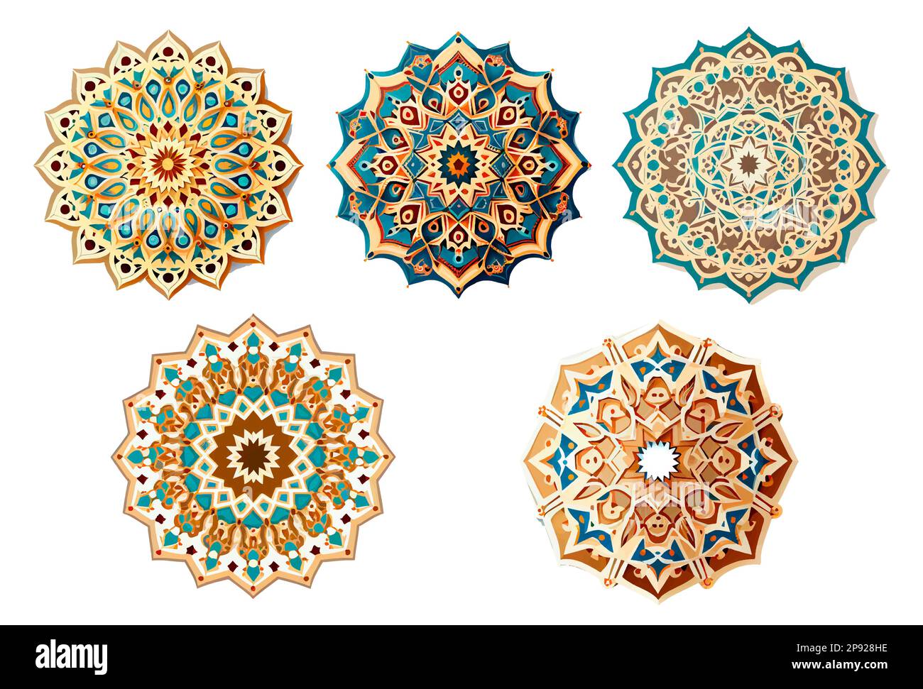 set vector illustration of muslim mandala ramadan concept Stock Vector ...