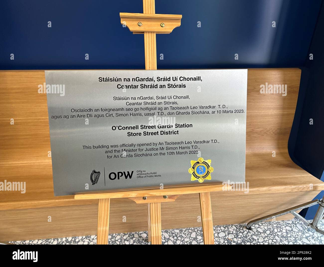 A commemorative plaque for the new Garda Station on O'Connell Street in ...